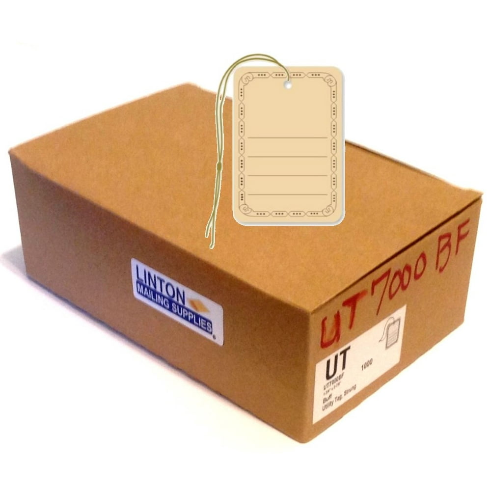 Utility Tag (1.75" x 2.875"), Brown Ink on Buff Cardstock with Brown ...