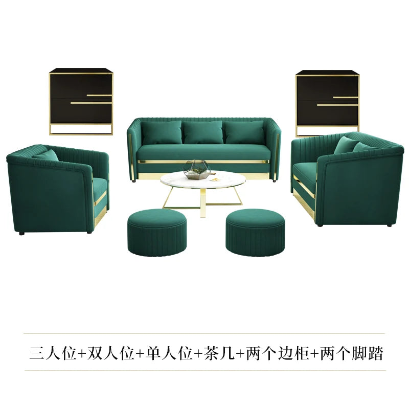 Extravagant American Velvet Fabric Sofa Suite Luxury Living Room Modern ...