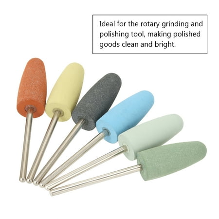 6Pcs Rubber Polishing Bits Bullet-shaped Polishing Burr Bit Polishing ...