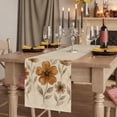 Brown Rustic Flower Burlap Cotton Table Runner 13x70 Inches Long ...