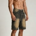 ZUKMRJPC Mens Dressy Straight Leg Denim Shorts Y2k Button Closure Short ...