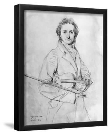 Pencil Sketch of Niccolo Paganini by Jean Auguste Dominique Ingres ...