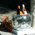 Disco Ice Bucket for Cocktail Bar, Mirror Silver Disco Ball Decor ...