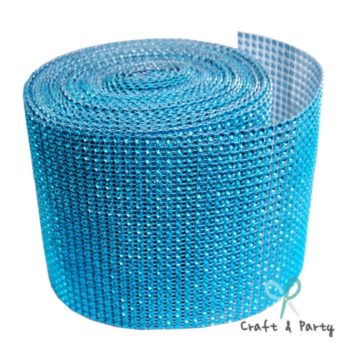 10 Yards 30 ft 24 Row Diamond Rhinestone Mesh Ribbon Bling Wrap Roll ...