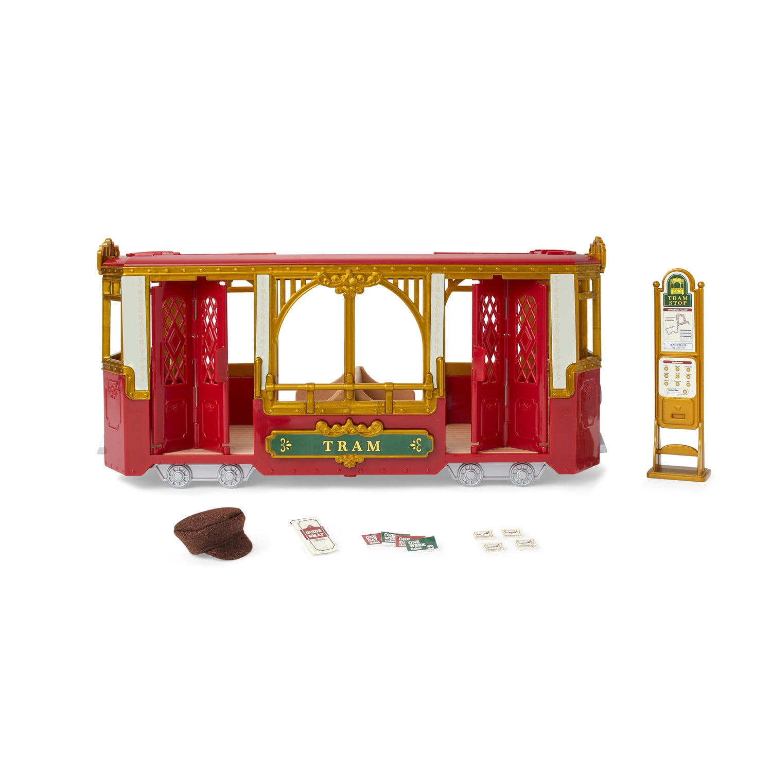 Calico Critters Town Series Ride Along Tram, Toy Vehicle for Dolls ...