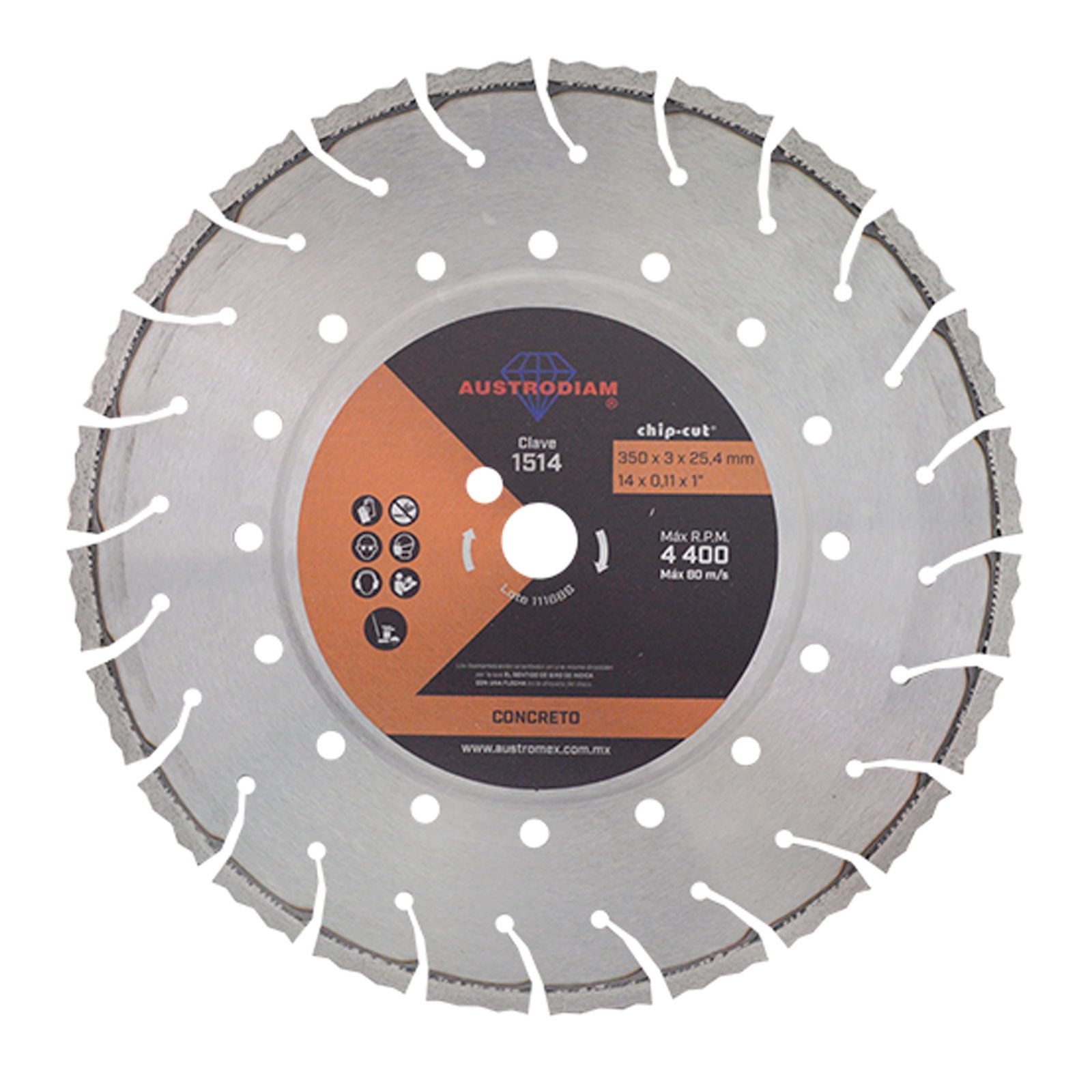 Disco Corte Diamante Austromex Segmentado 14 Pulgadas Cort 1514 ...