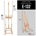 U.S. Art Supply Wooden H-Frame Studio Easel with Artist Storage Tray ...