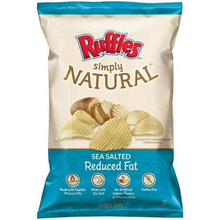 Simply Ruffles Sea Salted Reduced Fat Potato Chips, 8 oz - Walmart.com
