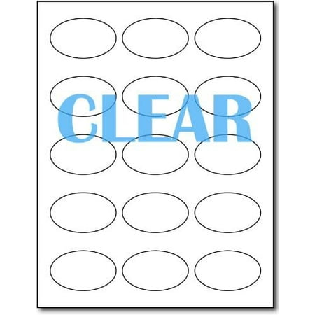 Crystal Clear Labels for Laser Printers - Small Oval Size (1 7/16" x 2 ...