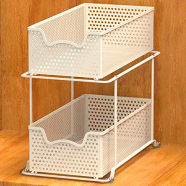 Simple Houseware Stackable Under Sink Cabinet Sliding Basket Organizer ...
