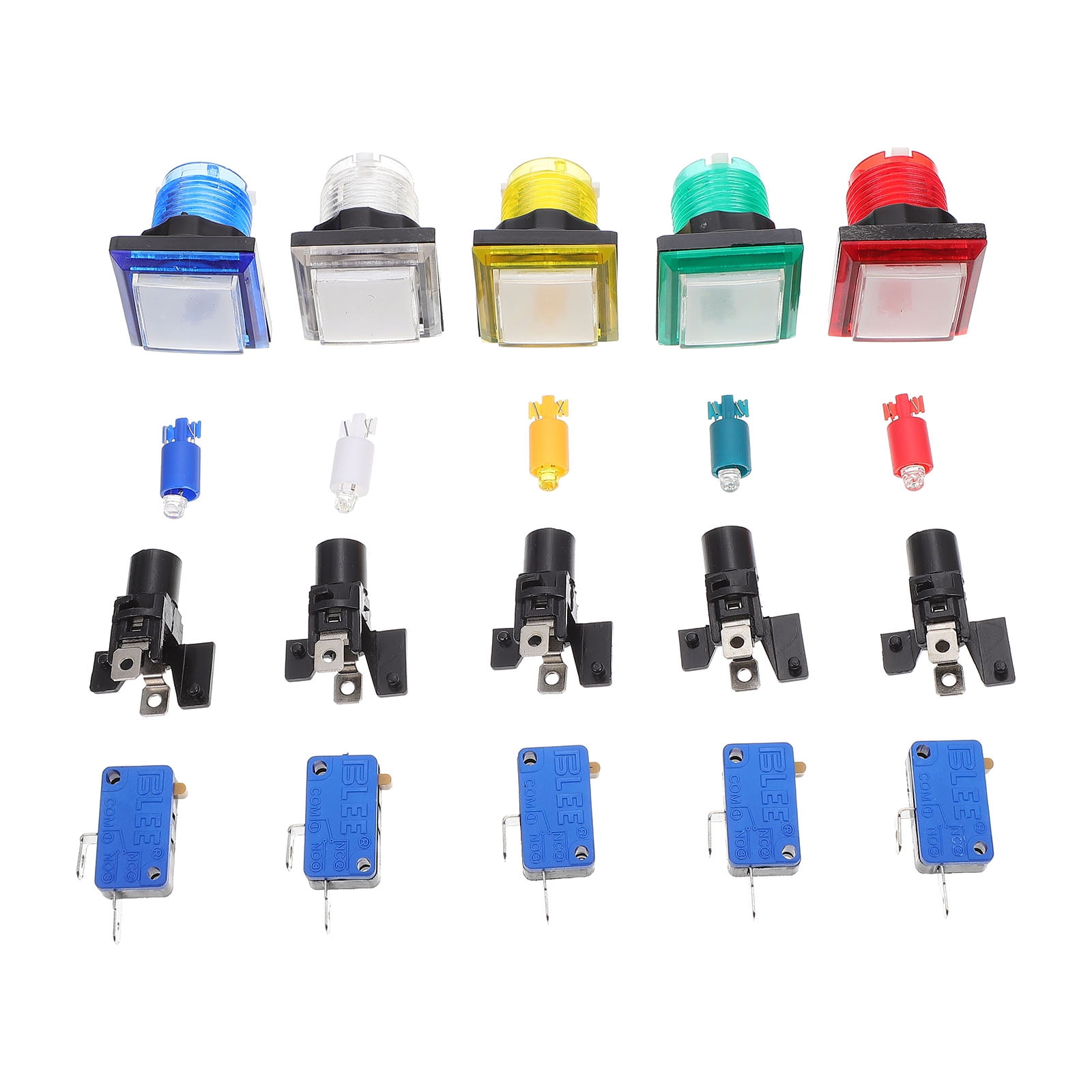 HOMEMAXS 5Pcs Household Rectangular Buttons Plastic Push Buttons Games Button Switches - Walmart.com