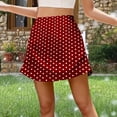 Burgundy Wine Womens Print Skirt for Ladies Faux Satin Silk Brunch A ...