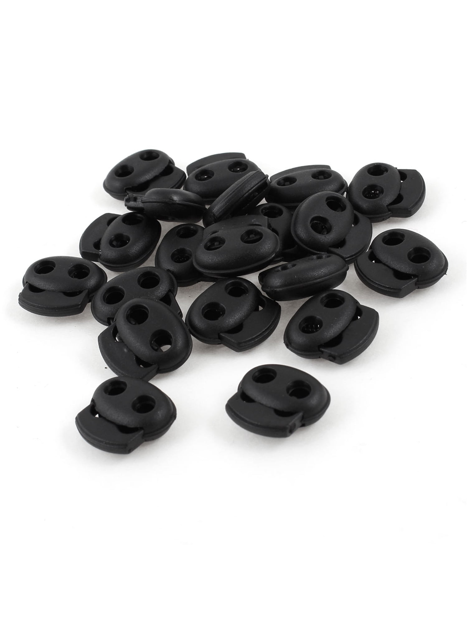 20 Pcs 3.6mm Dia 2 Hole Spring Loaded Plastic Cord Locks Clips Spring ...