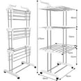 4 Tier Folding Drying Rack Clothing Clothes Horses Rack Stainless Steel ...