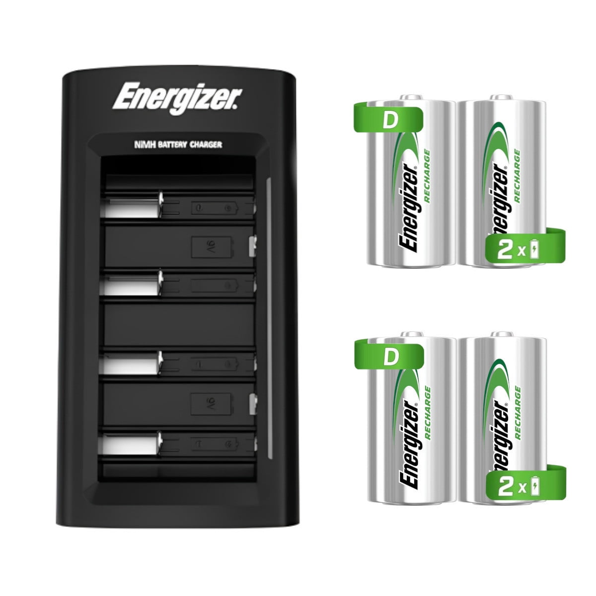 Cargador Universal Energizer + 4 Pilas Recargables Tamaño D | Walmart ...