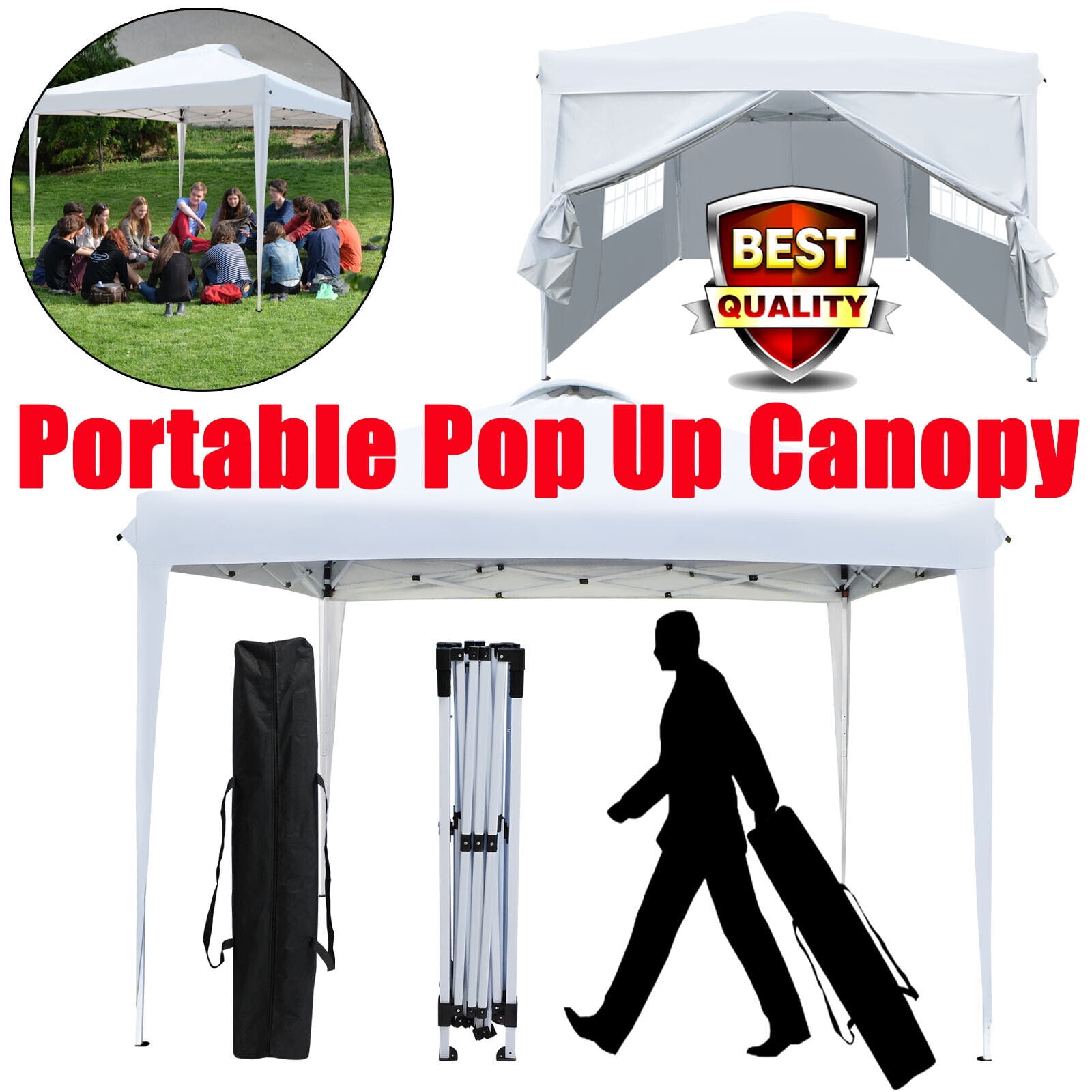 Dayplus 10'x 10' White Pop UP Party Tent Outdoor Canopy Patio ...