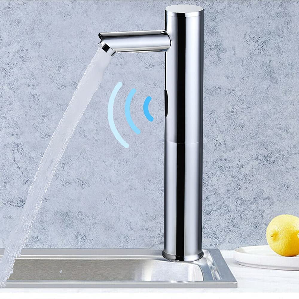 Automatic Infrared Sensor Faucet, Single Handle Touchless Bathroom Sink ...
