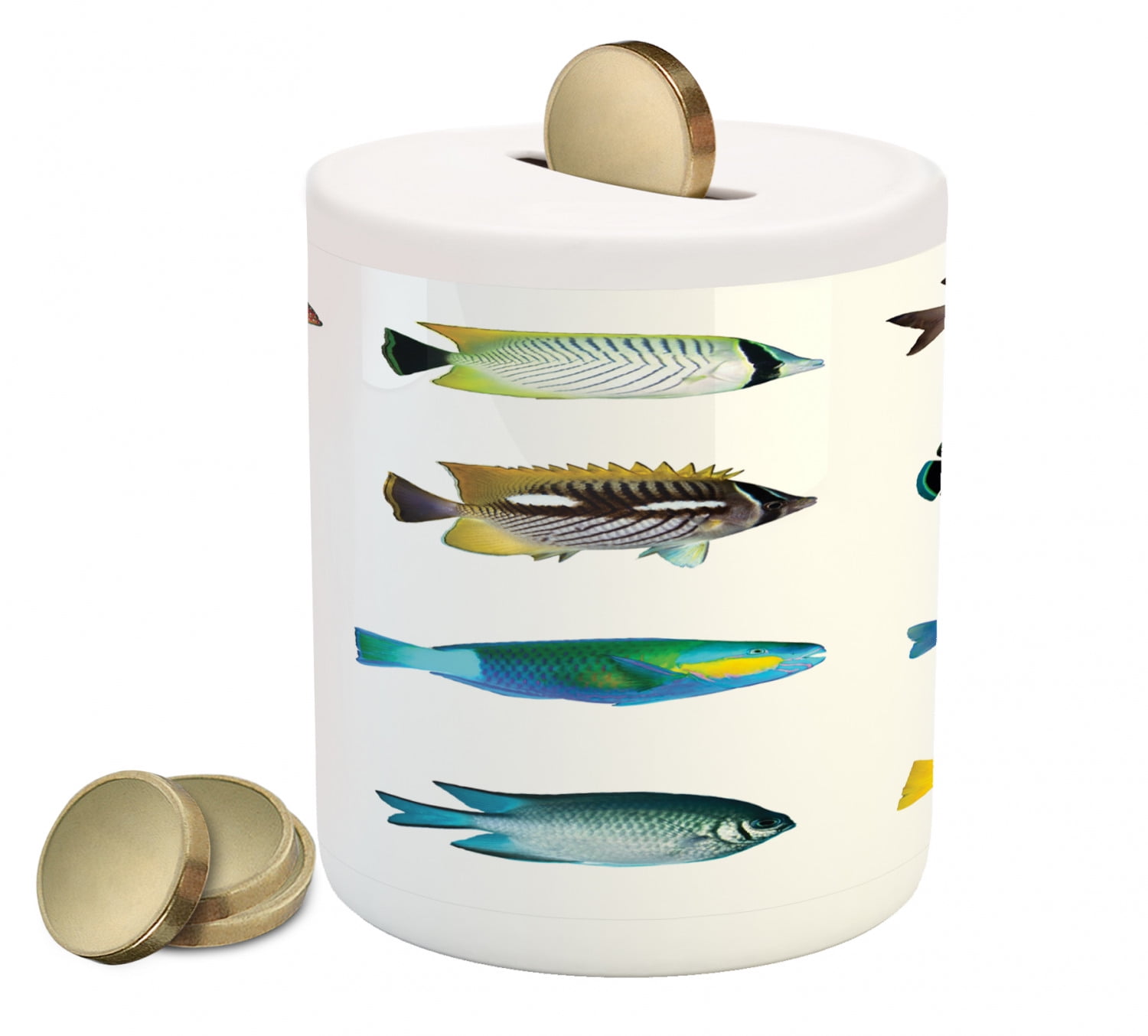 Fish Piggy Bank, Egyptian Fauna Bannerfish Goldfish Parrotfish Wildlife ...