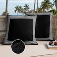 Black Geometric Outdoor Pillow Covers 16x16 Set of 2,Waterproof Patio ...