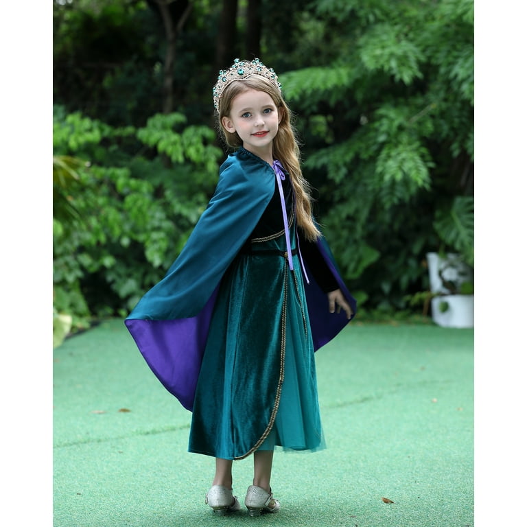 Anna Frozen Green Dress Cloak
