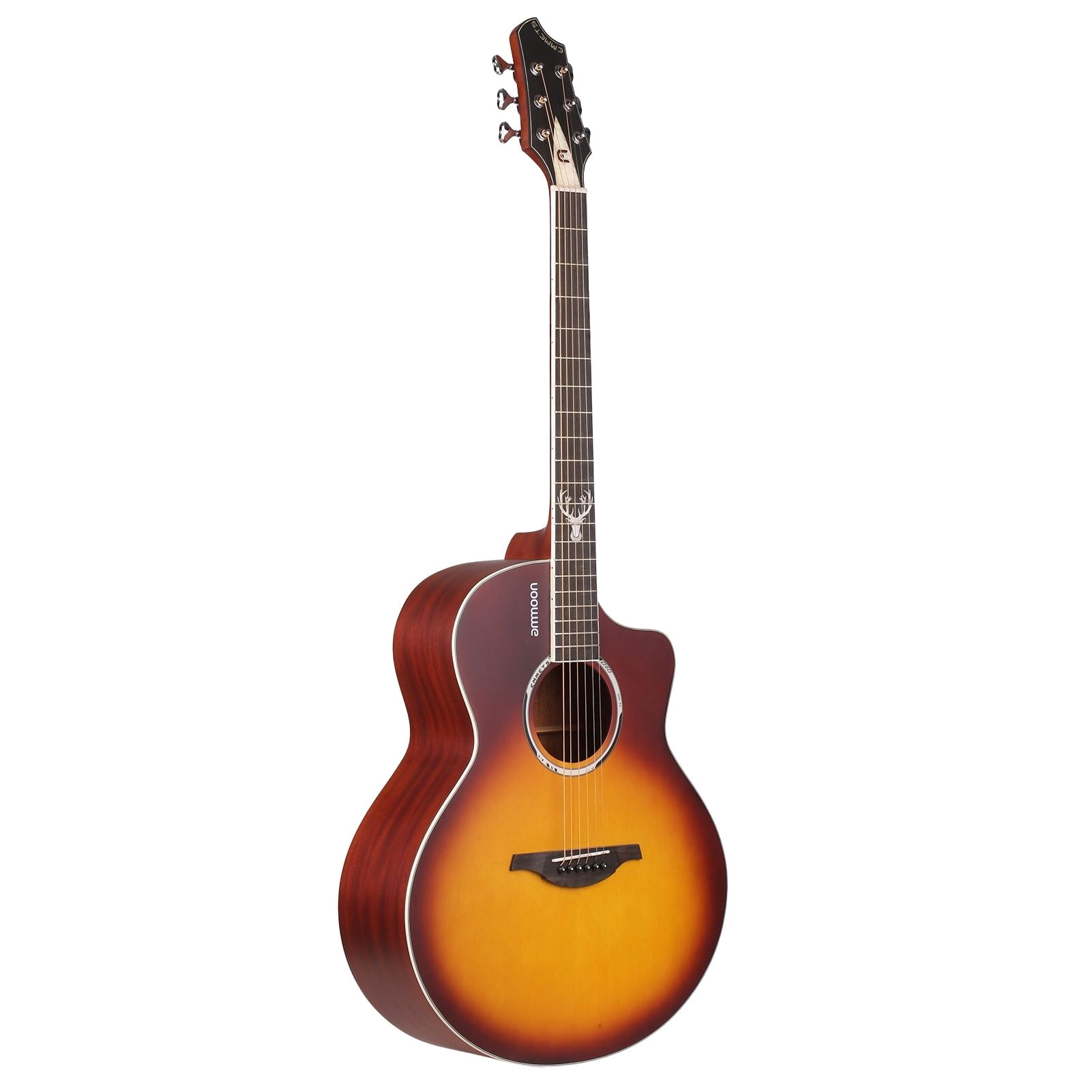 ammoon GT-22 41 Inch Cutaway Acoustic Folk Guitar Kit with Gig Bag ...