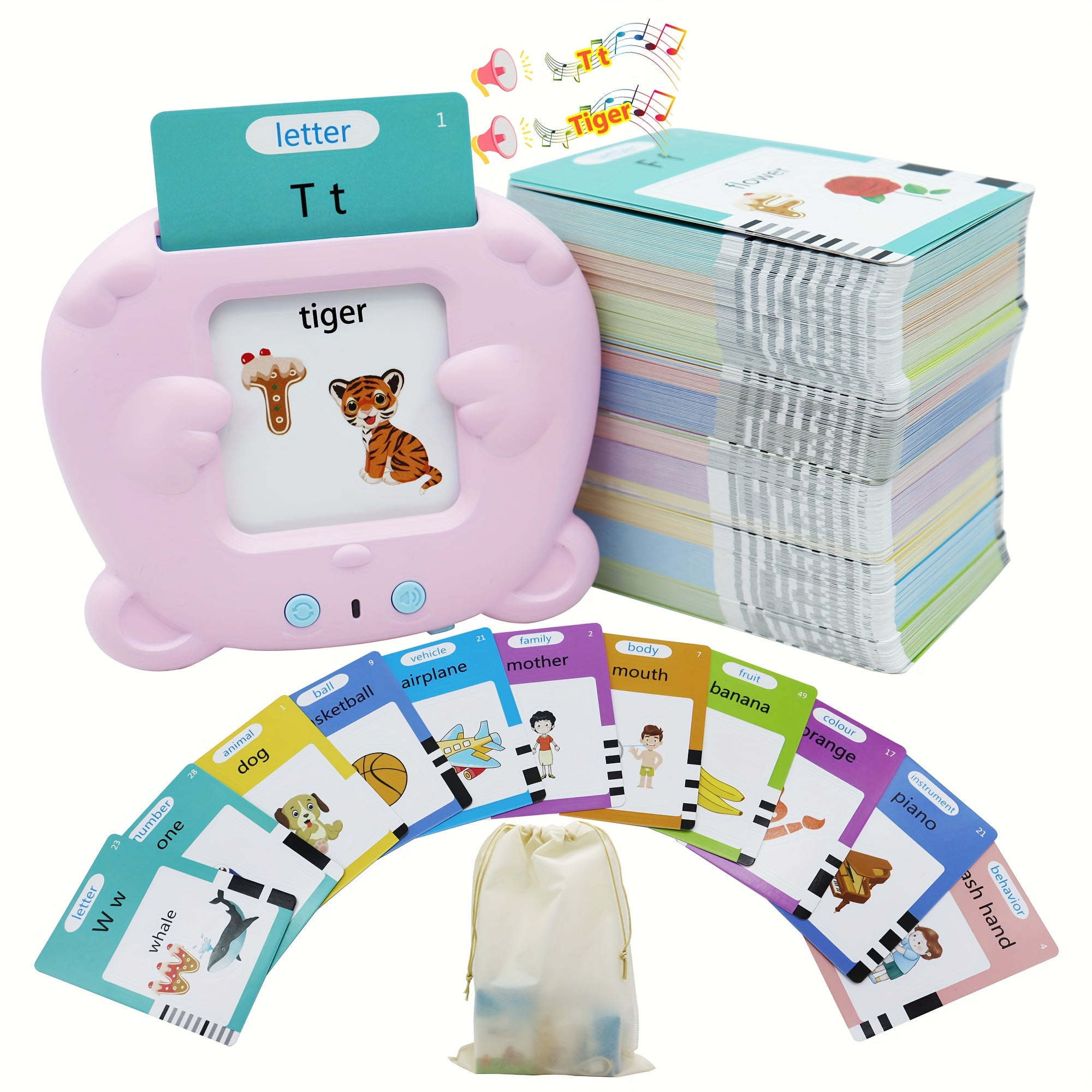 510 Words Alphabet Talking Flash Cards For Toddlers, Educational ...