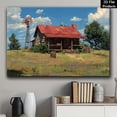 A 2D Flat Canvas Poster Featuring an American Countryside Scene with a ...