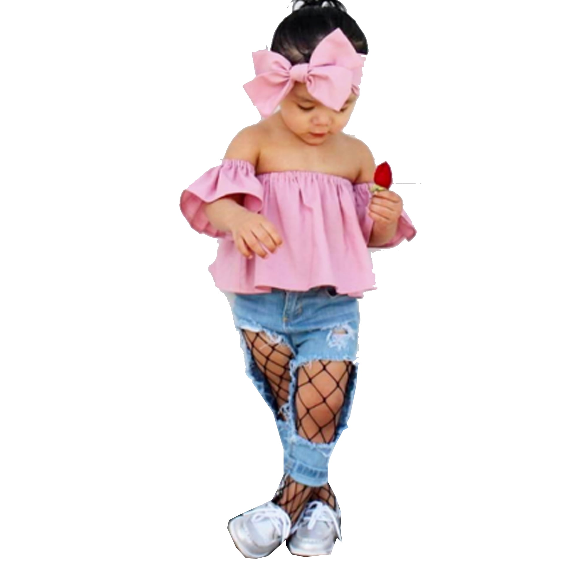 Kids Baby Girl Fishnet Net Tights Black White Hollow Out Fishnet ...