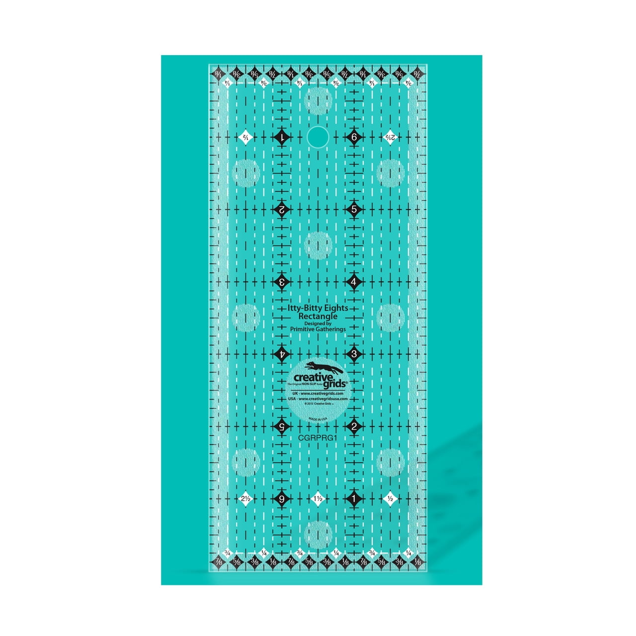 Creative Grids Itty-Bitty Eights Rectangle Ruler 3in x 7in Quilt Ruler ...