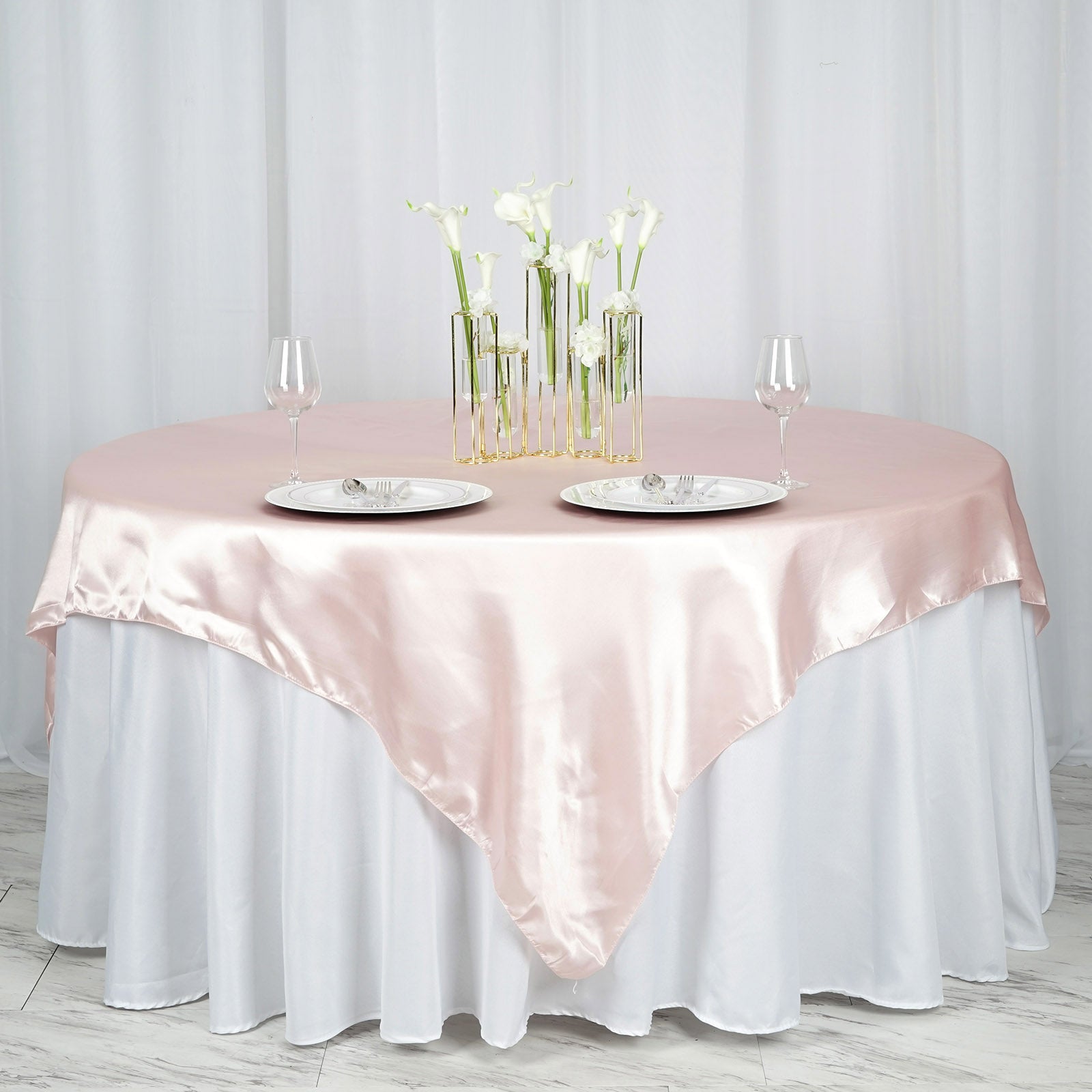 Efavormart 72" SATIN Square Tablecloth Overlay For Wedding Catering ...