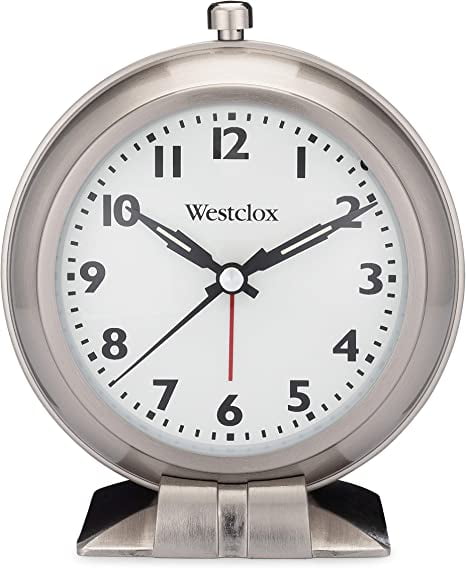 Westclox Silver Metal Analog Alarm Clock - Sleek and Elegant, with ...