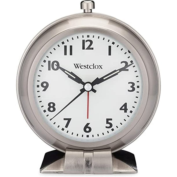 Westclox Silver Metal Analog Alarm Clock - Sleek and Elegant, with ...