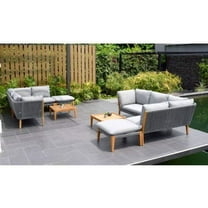 Amazonia 8pc Teak Finish Patio Seating Set with Cushions - Walmart.com