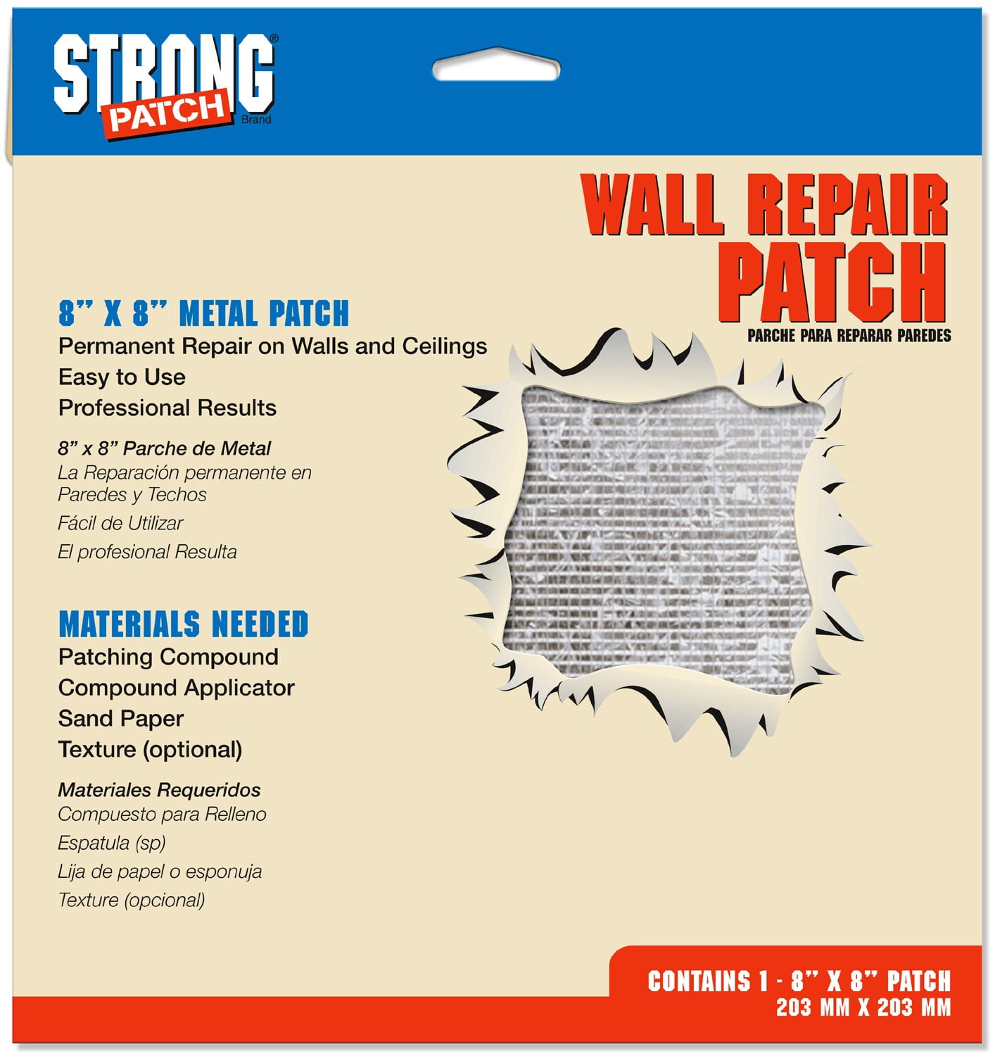 Strong Patch 81004 8" X 8" Wall Repair Patch - Walmart.com
