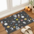 Cartoon Cute Astronauts Door Mat Lovely Black Space Spacecraft Rockets ...