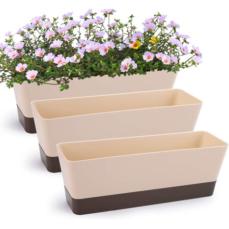3 Pack Rectangle Planter for Plants, Modern Small | Walmart Canada