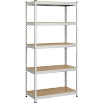 Topeakmart 5 Tiers Adjustable Metal Storage Shelving Heavy Duty ...