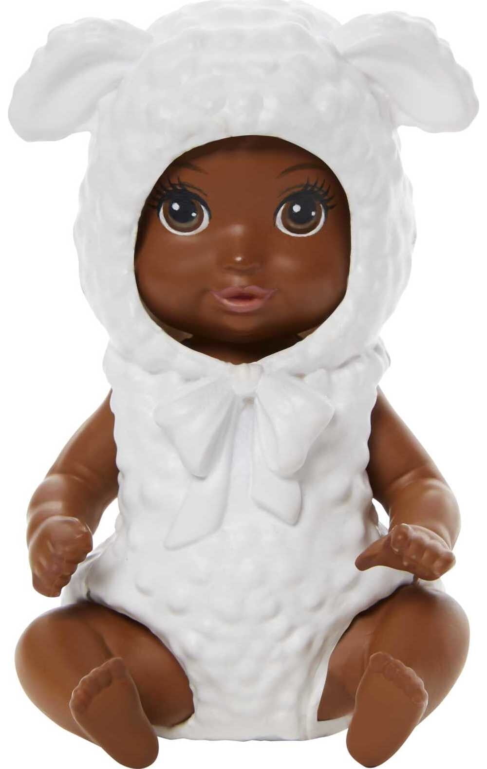Barbie Doll, Baby with Removable Lamb Onesie Costume with Sheep Ears ...