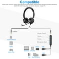 New Bee USB Headset with Rotating Microphone, In-Line Volume Control ...