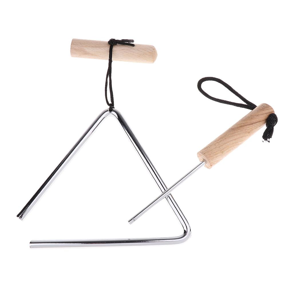Triángulo Musical + para Instrumentos Preescolares Cerradero Músico Educaión - Plateado, 5 ...