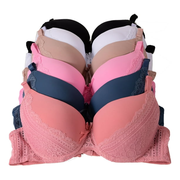 Pink Women Bras 6 Pack Of Pushup Bra B Cup C Cup D Cup Dd Cup Size