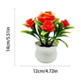 Cheapark Rose Faux Flower Pot Small Realistic Floral Bonsai for Dining ...