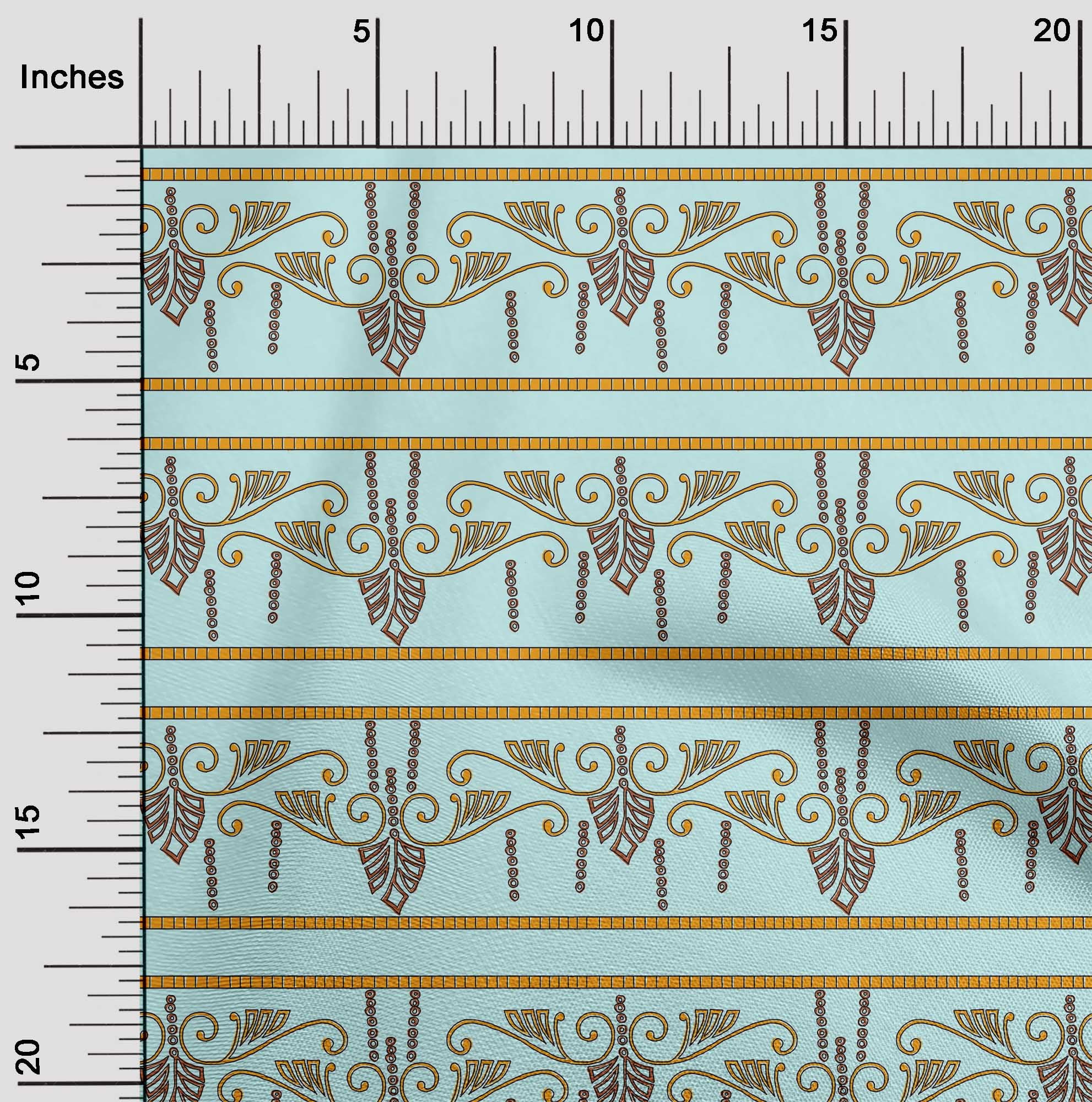 oneOone Silk Tabby Fabric Swirl & Floral Block Print Fabric By Yard 42 ...