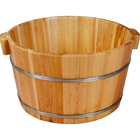 Foot Massager Foot Bath Barrel Solid Wood Natural Thicken Foot Basin ...