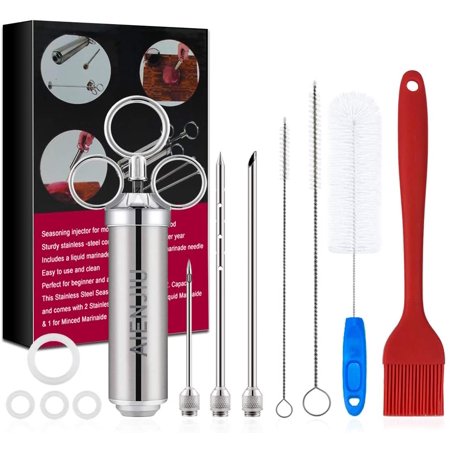 Marinade Injector Stainless Steel Meat Injector Marinade Syringe Set,2 ...