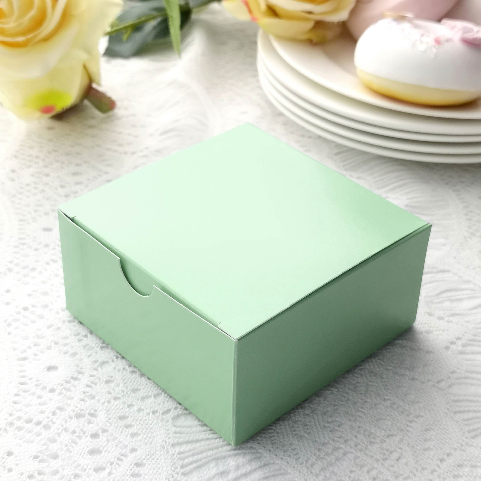 Efavormart 100pcs of 4x4x2 Sage Green Cake Box for Candy Treat Gift ...