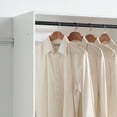 White Modular Wall Mount Melamine Wood Closet System, Heavy-Duty Double ...