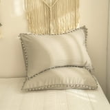 Move Over Taupe Bedding Set King Pom Poms Duvet Cover Set Three Layer ...