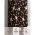 Christmas Gnomes Sheer Curtains for Living Room Bedroom Black Xmas Star ...