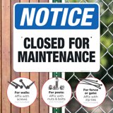 Closed For Maintenance Sign, OSHA Notice Sign, - Walmart.com